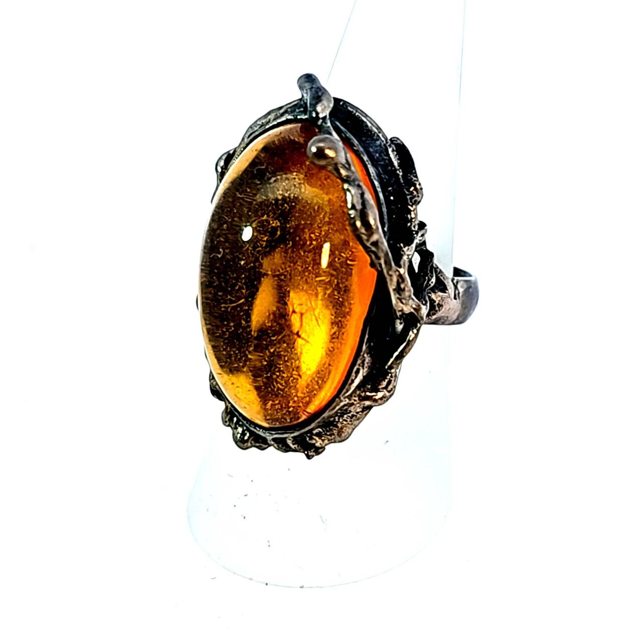 925 Silber Bernstein Ring, 12,28g, 56 Ringgröße sehr guter Zustand ...