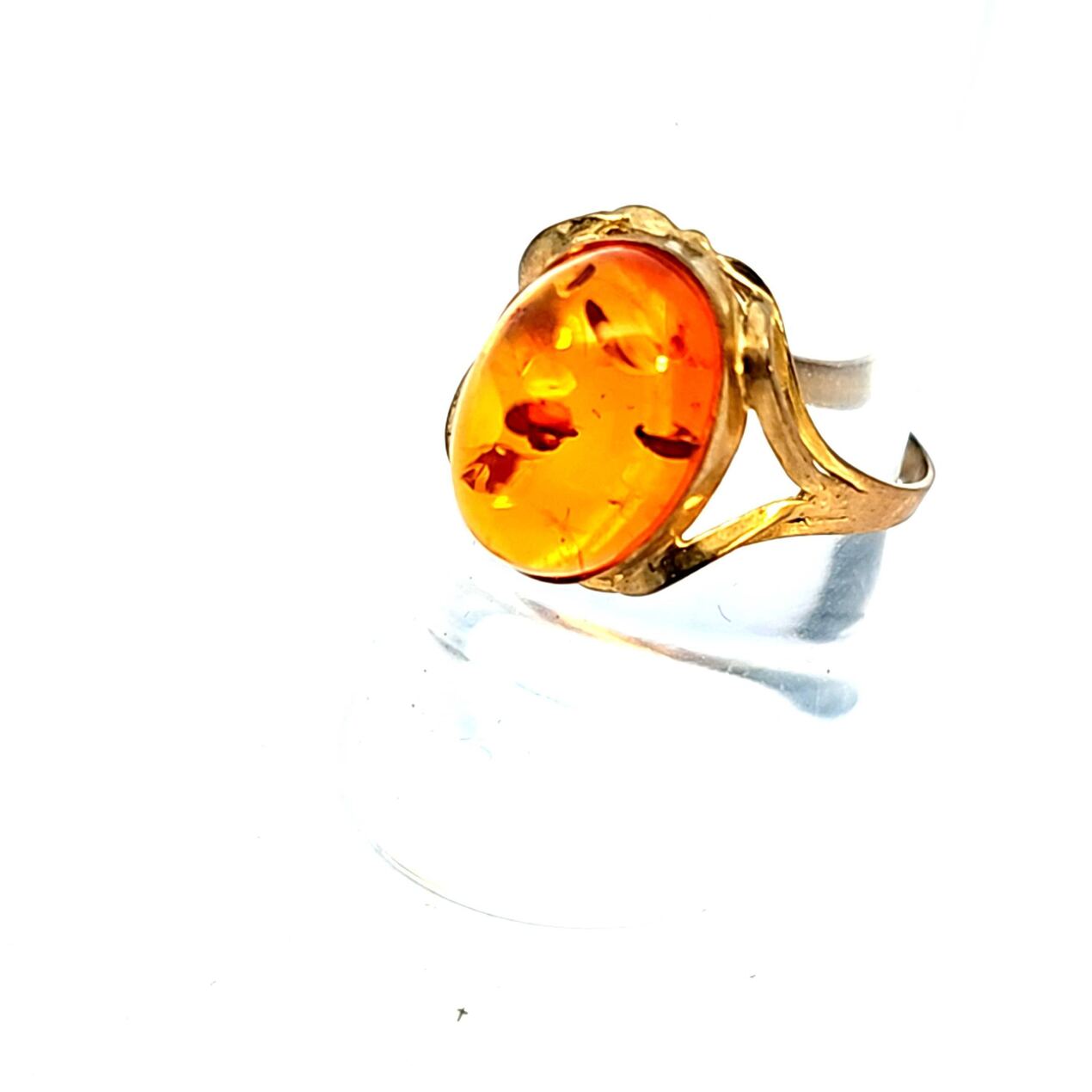 333 Gold Bernstein Ring, 1,74g, 56 Ringgröße 56 sehr guter Zustand ...
