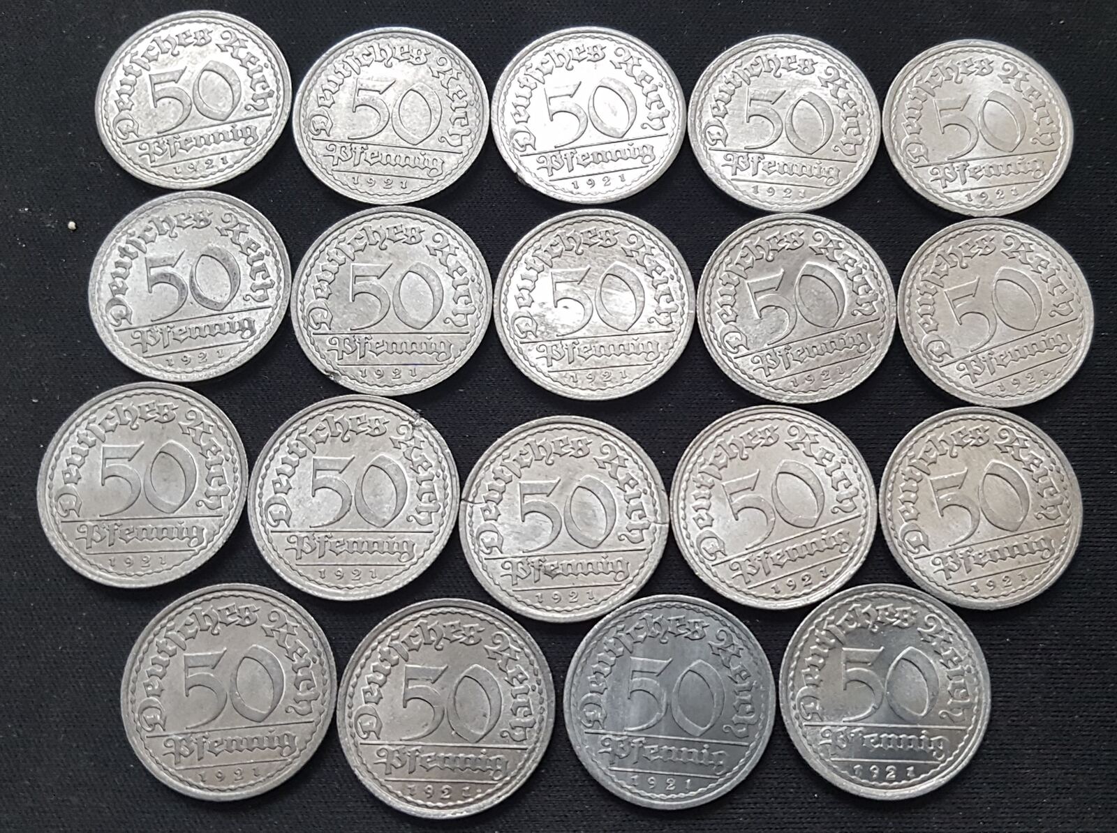 Deutschland / Weimar / Inflationszeit 19x50 Pfennig 1921 E Lot 19 ...