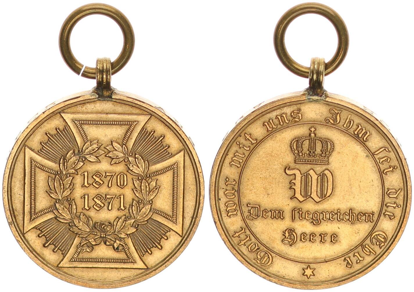 Preußen Medaille 1871 Dem Siegreichen Heere - Aus erobertem Geschütz ...