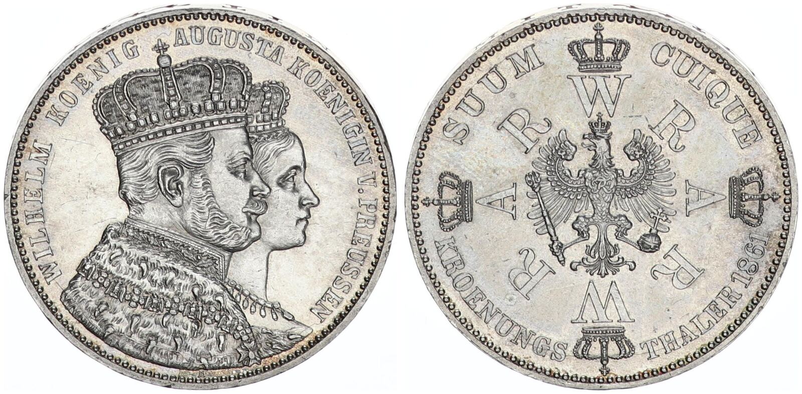 Taler Krönungstaler Preußen Krönungstaler 1861 Wilhelm I. und Augusta ...