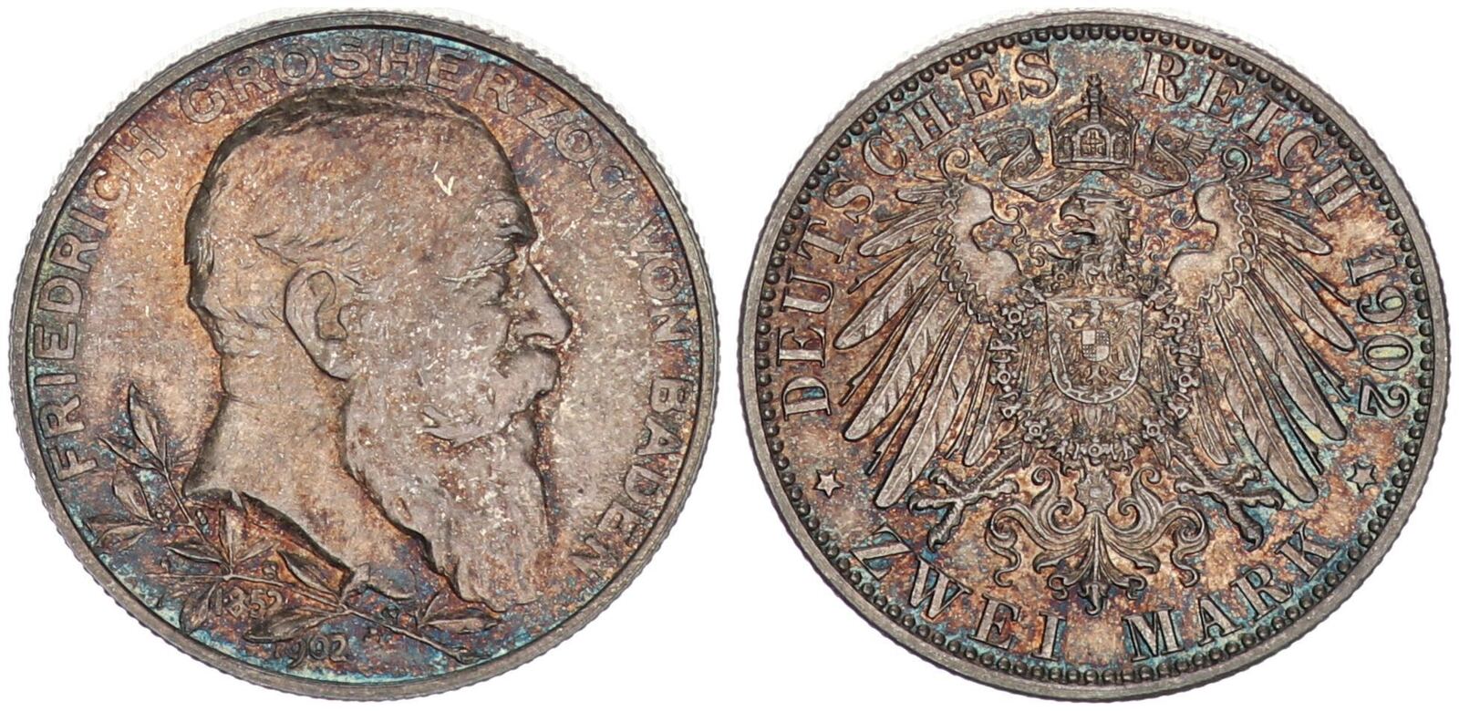 Baden - Deutsches Kaiserreich 2 Mark 1902 G 2 Reichsmark Friedrich I ...