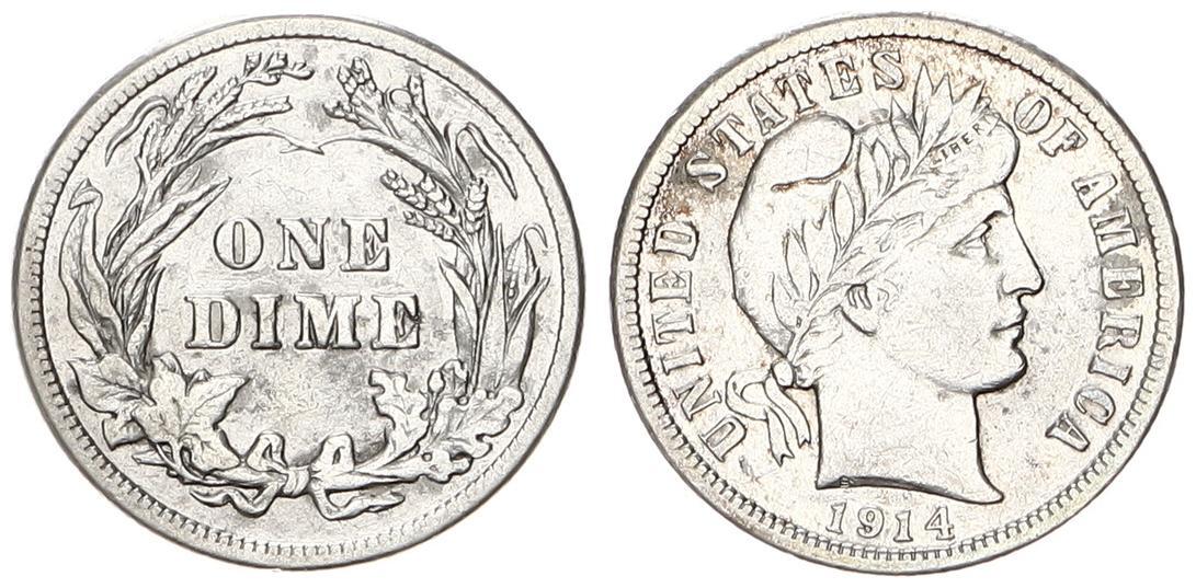 USA One Dime 1914 ss-vz | MA-Shops