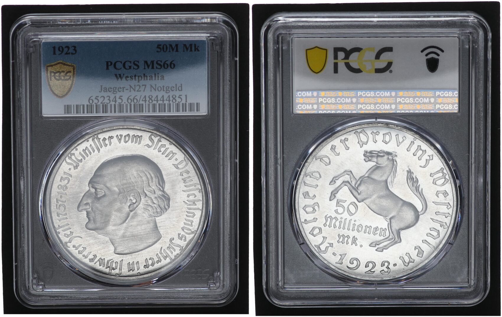 Nebengebiete / Westfalen 1923 50 Millionen Mark Notgeld PCGS MS66 | MA-Shops