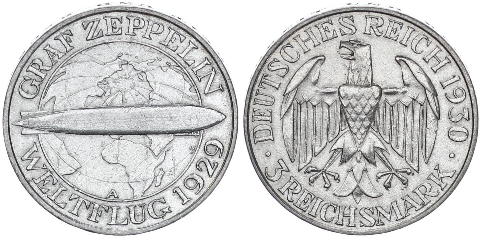 Weimarer Republik - Deutschland 3 Mark 1930 A Weimar 3 Reichsmark ...