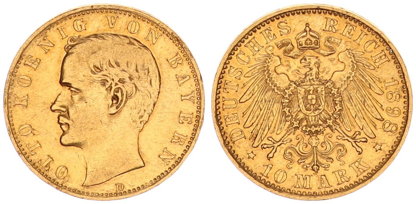 Deutsches Kaiserreich - Bayern 10 Mark 1898 D 10 Reichsmark König Otto ...