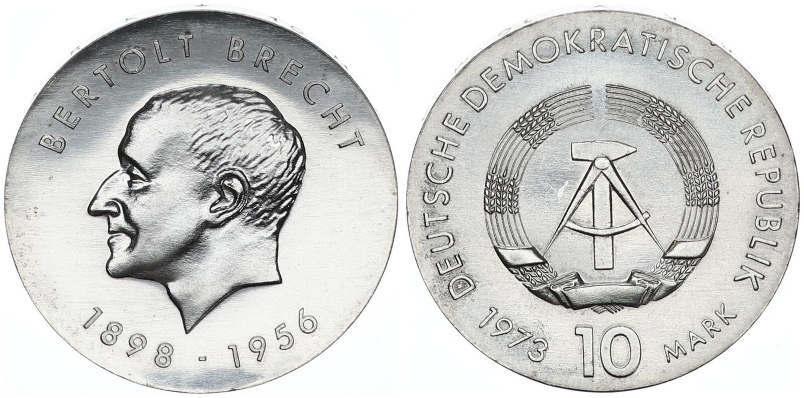 Deutschland DDR 10 Mark 1973 Bertolt Brecht - Deutsche Demokratische ...