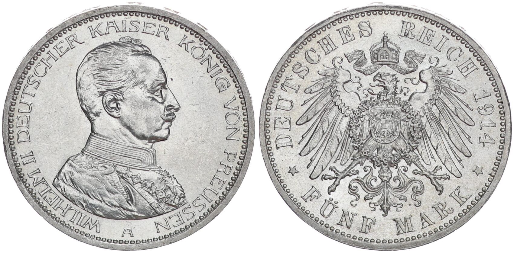 Deutsches Kaiserreich - Preußen 5 Mark 1914 A Preußen 5 Reichsmark ...