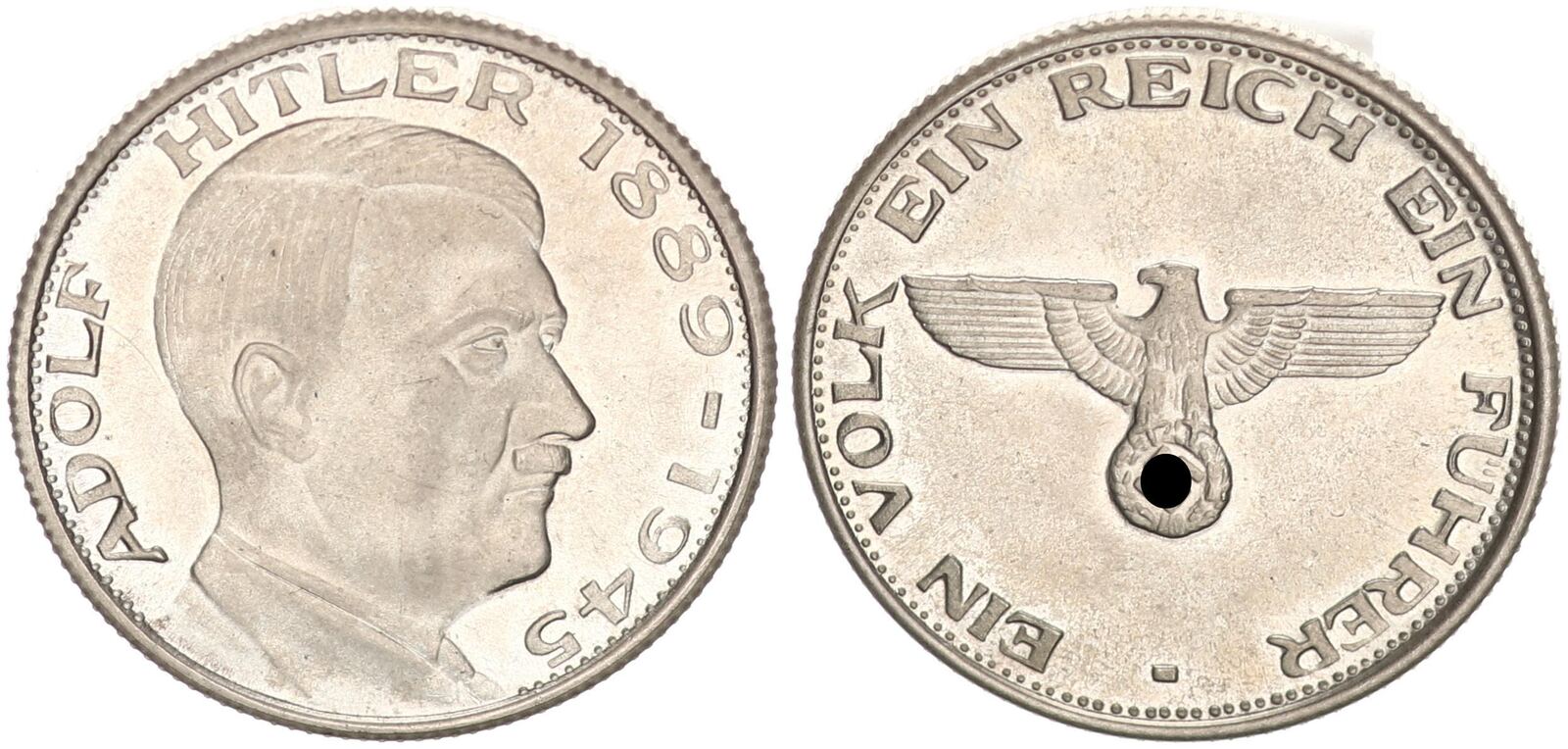 3. Reich Adolf Hitler Medaille Ein Volk, ein Reich, ein Führer 1889 ...