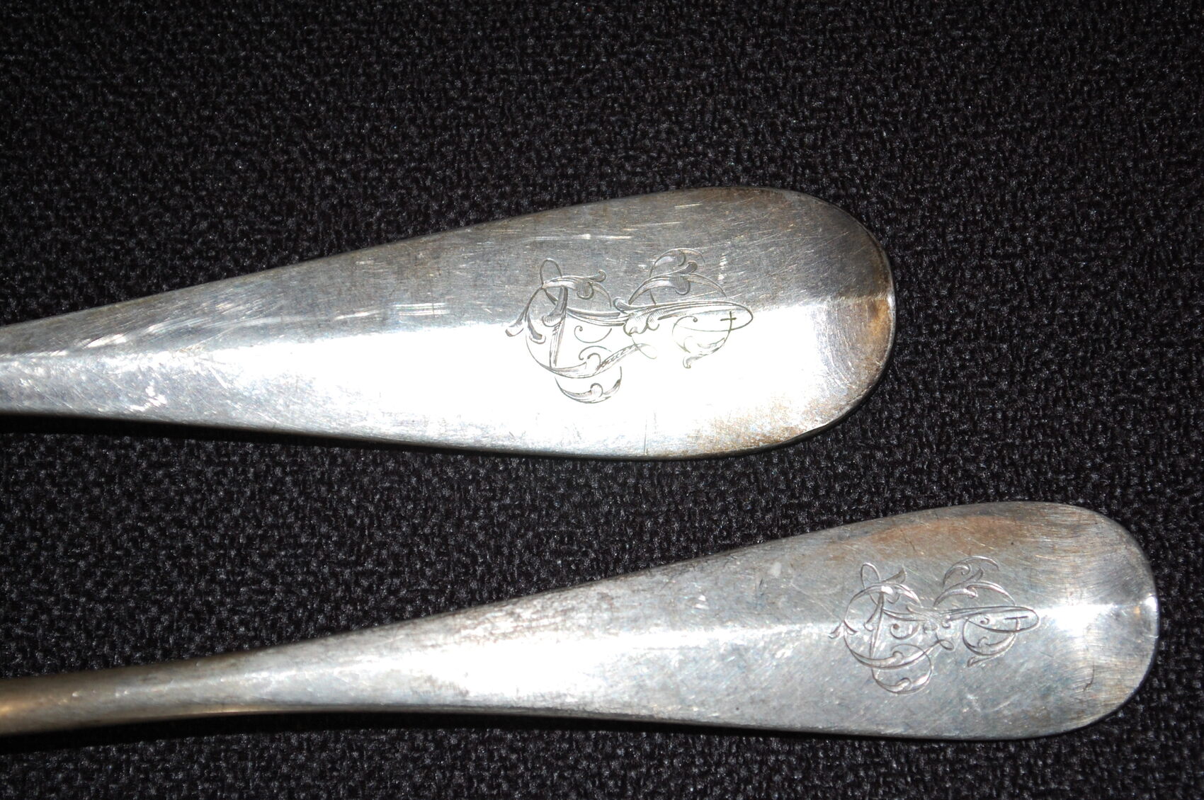 1894 Russland Set aus 3 alten Silberlöffeln Silber 875 (Punze 84) gebraucht mit Monogramm | MA-Shops