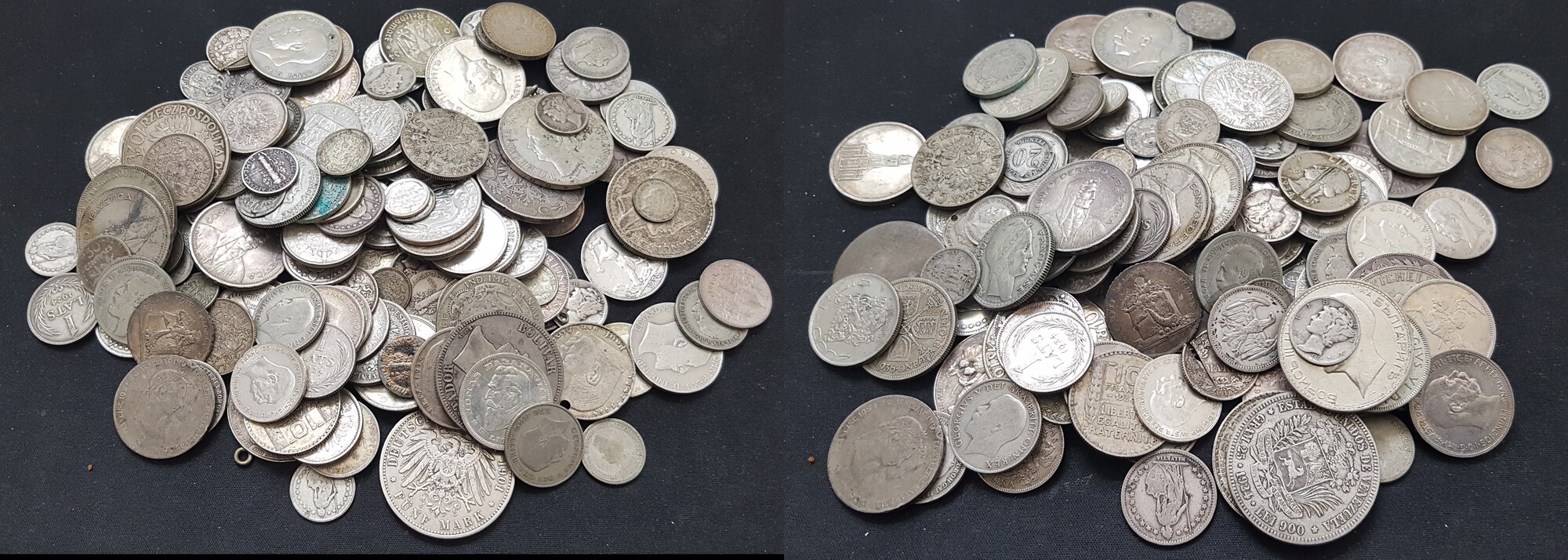 Weltmünzen Lot bis 1940 Silbermünzen 1kg aus vielen verschiedenen Ländern ss-vz | MA-Shops