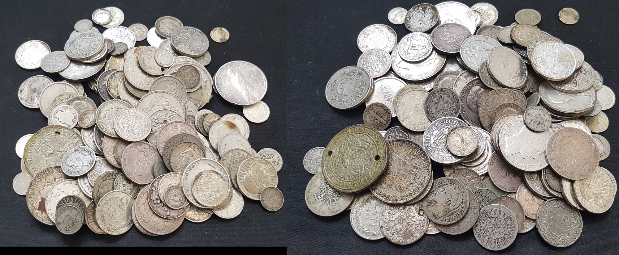 Weltmünzen Lot bis 1940 Silbermünzen 1kg aus vielen verschiedenen Ländern ss-vz | MA-Shops