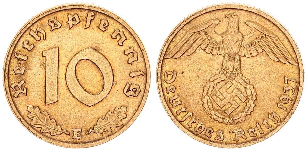 Deutschland / Drittes Reich 10 Pfennig 1937 E J.364 ss-vz | MA-Shops