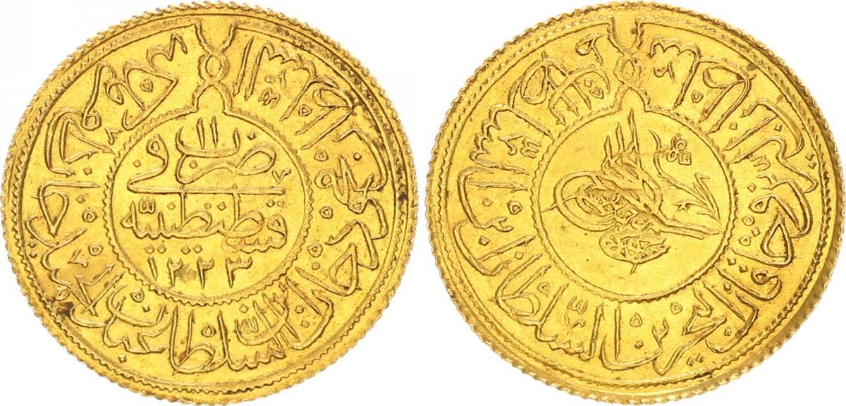 2 Rumi-Altin 1817 Türkei - Osmanisches Reich - Mahmud II 1223-1255 1808-1839, 2 Rumi Altin vz ...