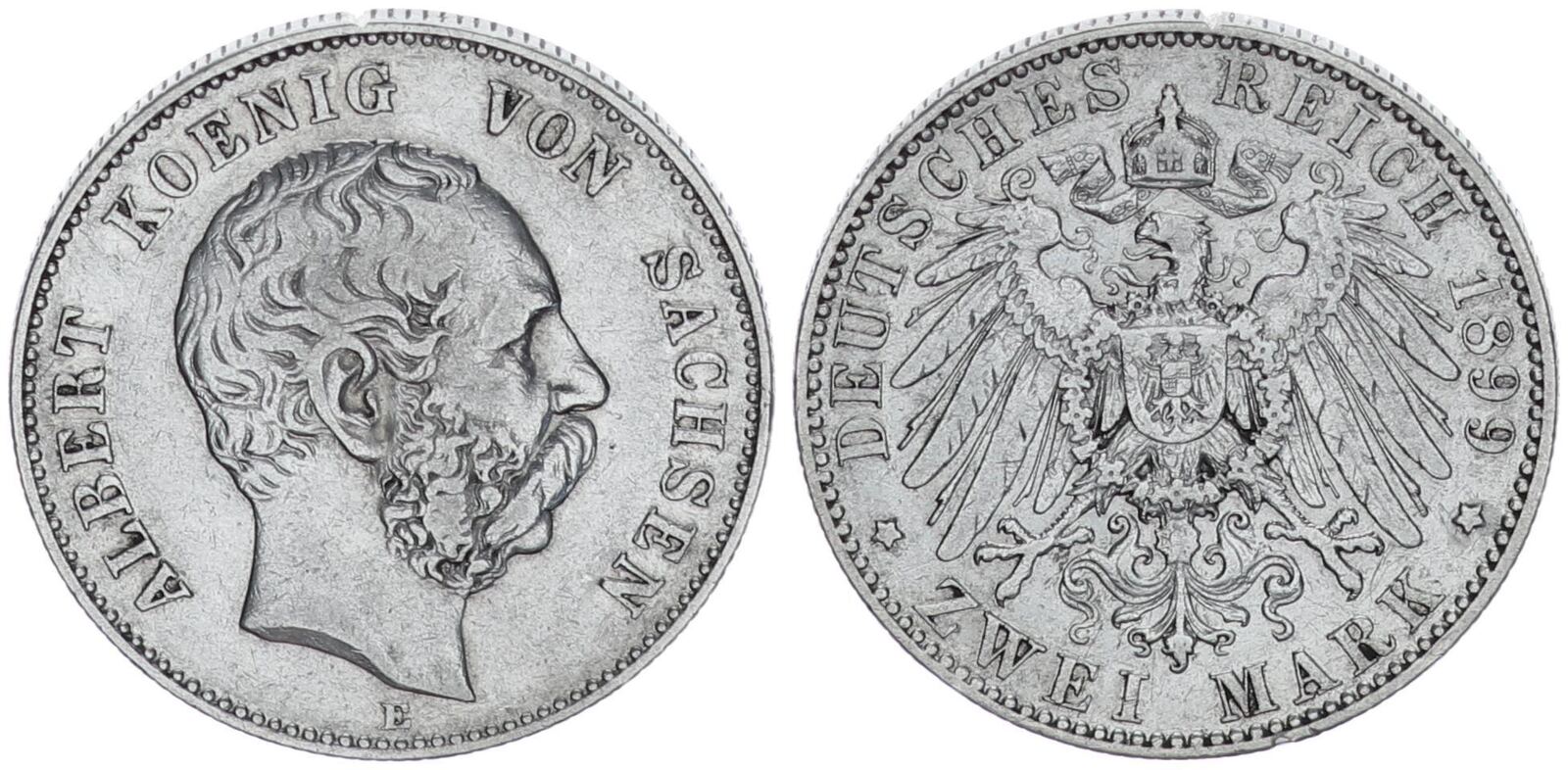 Deutsches Kaiserreich - Sachsen 2 Mark 1899 E 2 Reichsmark König Albert ...