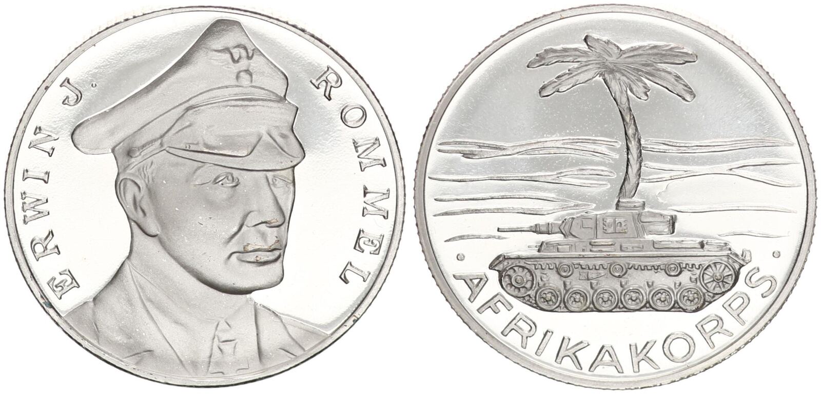 3. Reich Medaille nach 1945 Erwin Rommel Wüstenfuchs Panzerkampfwagen ...