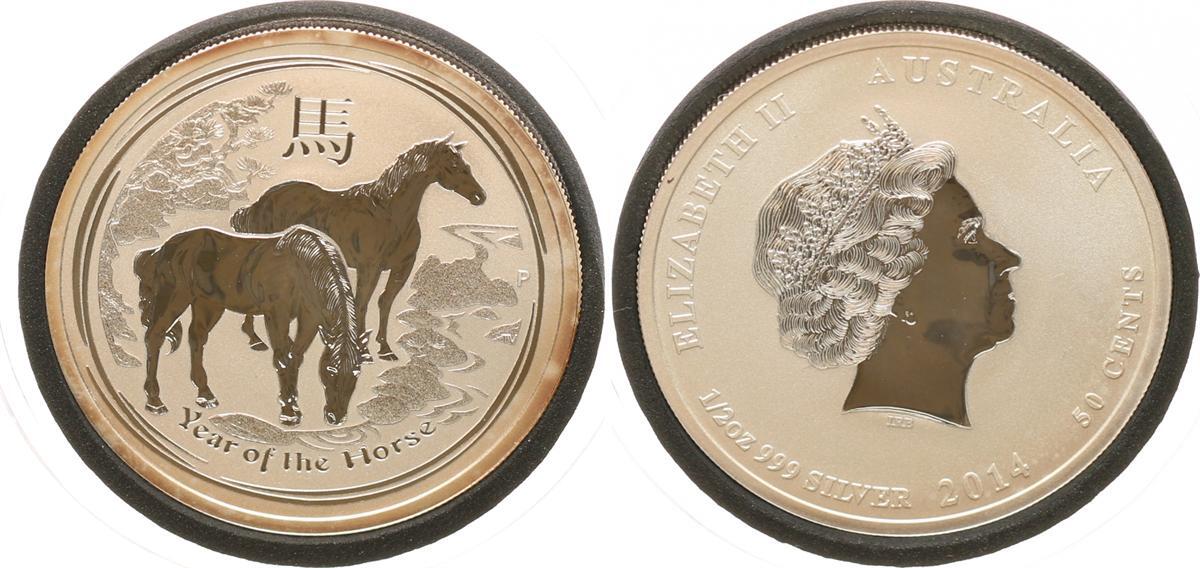 Australien 50 Cents Australia 50 Cent 2014 Year of the Horse PP BU in ...