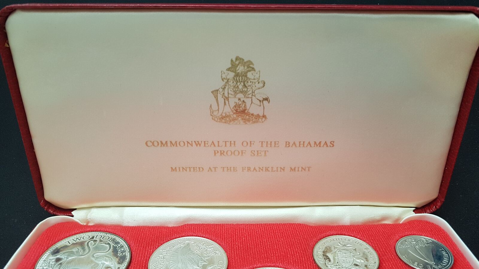 Bahamas KMS 1975 Bahama coin Proof Set, Franklin Mint PP, angelaufen ...