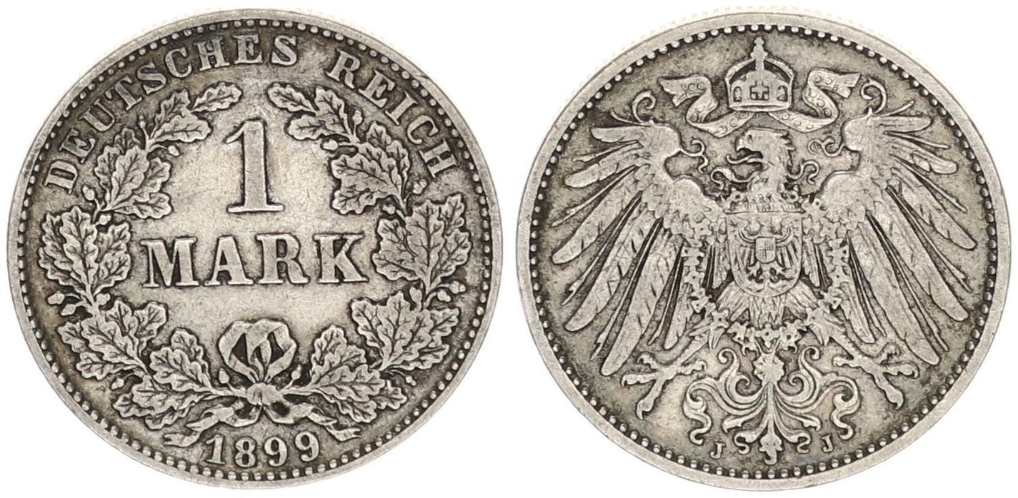 Deutsches Kaiserreich 1 Mark 1899 J J.17 ss | MA-Shops