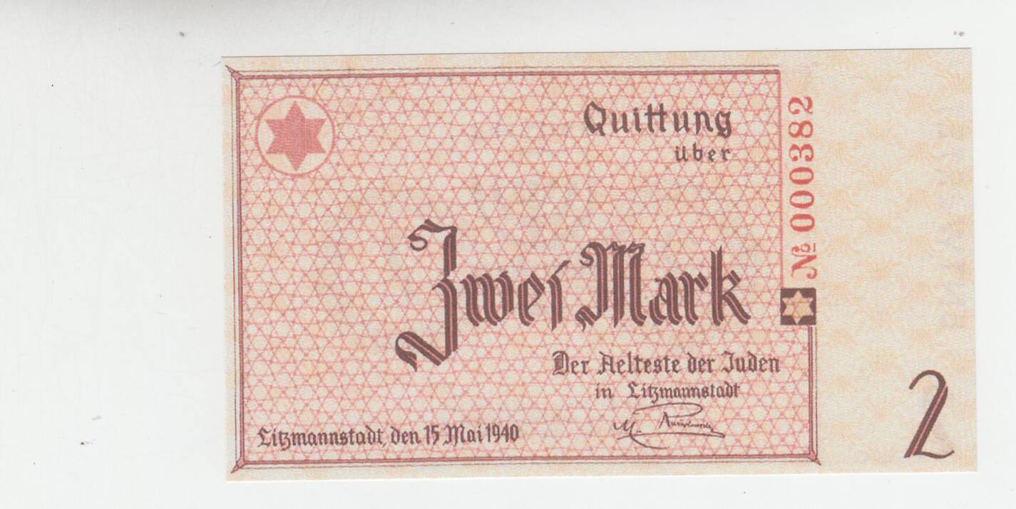 Drittes Reich - Polen Lodz - Ghetto Litzmannstadt 2 Mark Schein ...