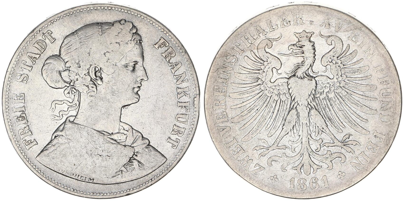 Frankfurt - Altdeutschland 2 Taler 1861 Doppeltaler s-ss/s | MA-Shops