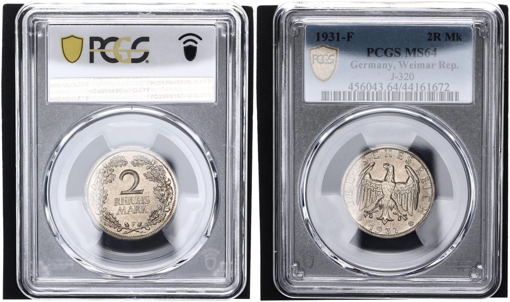 Germany, Weimar Rep. 2 Mark 1931-F J.320 PCGS MS64 | MA-Shops