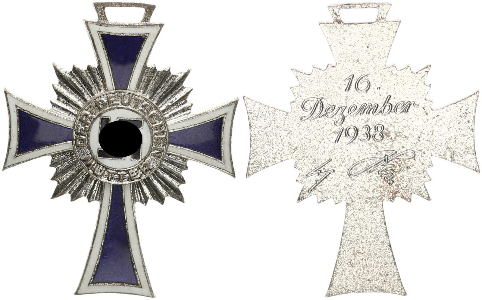 3. Reich Orden 1939-45 Mutterkreuz in Silber ohne Band guter - sehr ...
