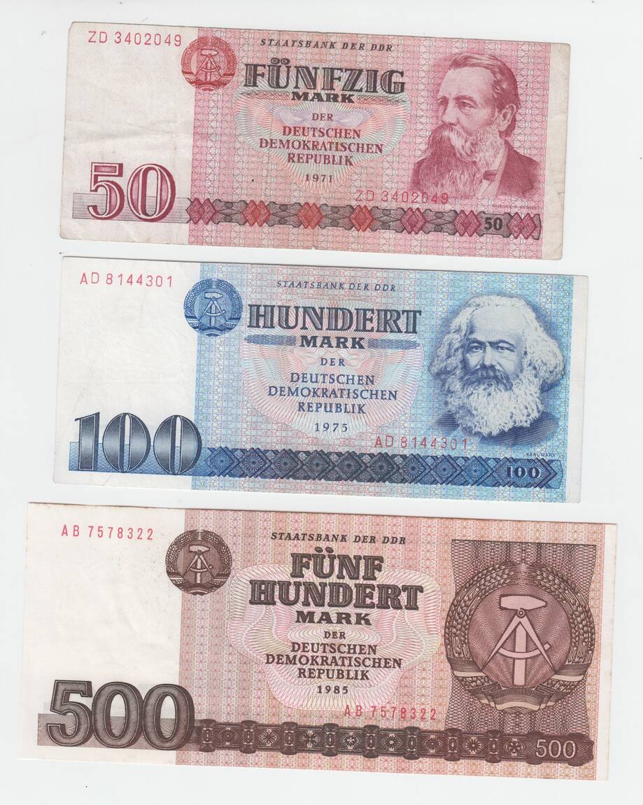 1971-85 DDR, LOT 5-500 Mark-Scheine,1971-1985 gebraucht + kassenfrisch ...