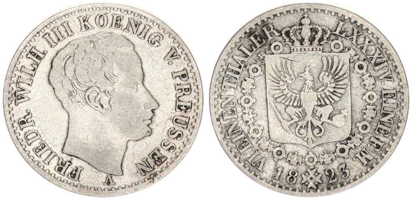Preußen 1/6 Taler 1823 A Friedrich Wilhelm III. ss | MA-Shops