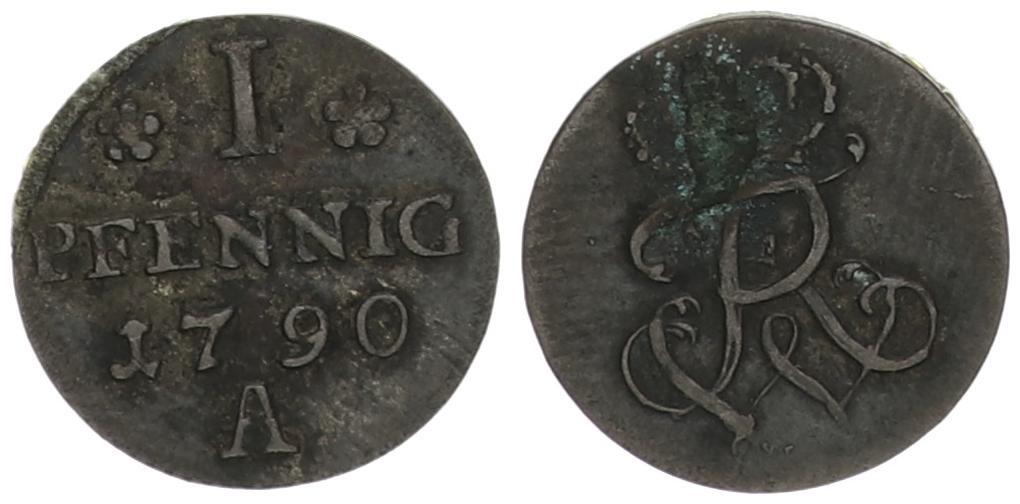 Preußen 1 Pfennig 1790 Friedrich Wilhelm II s/ss | MA-Shops