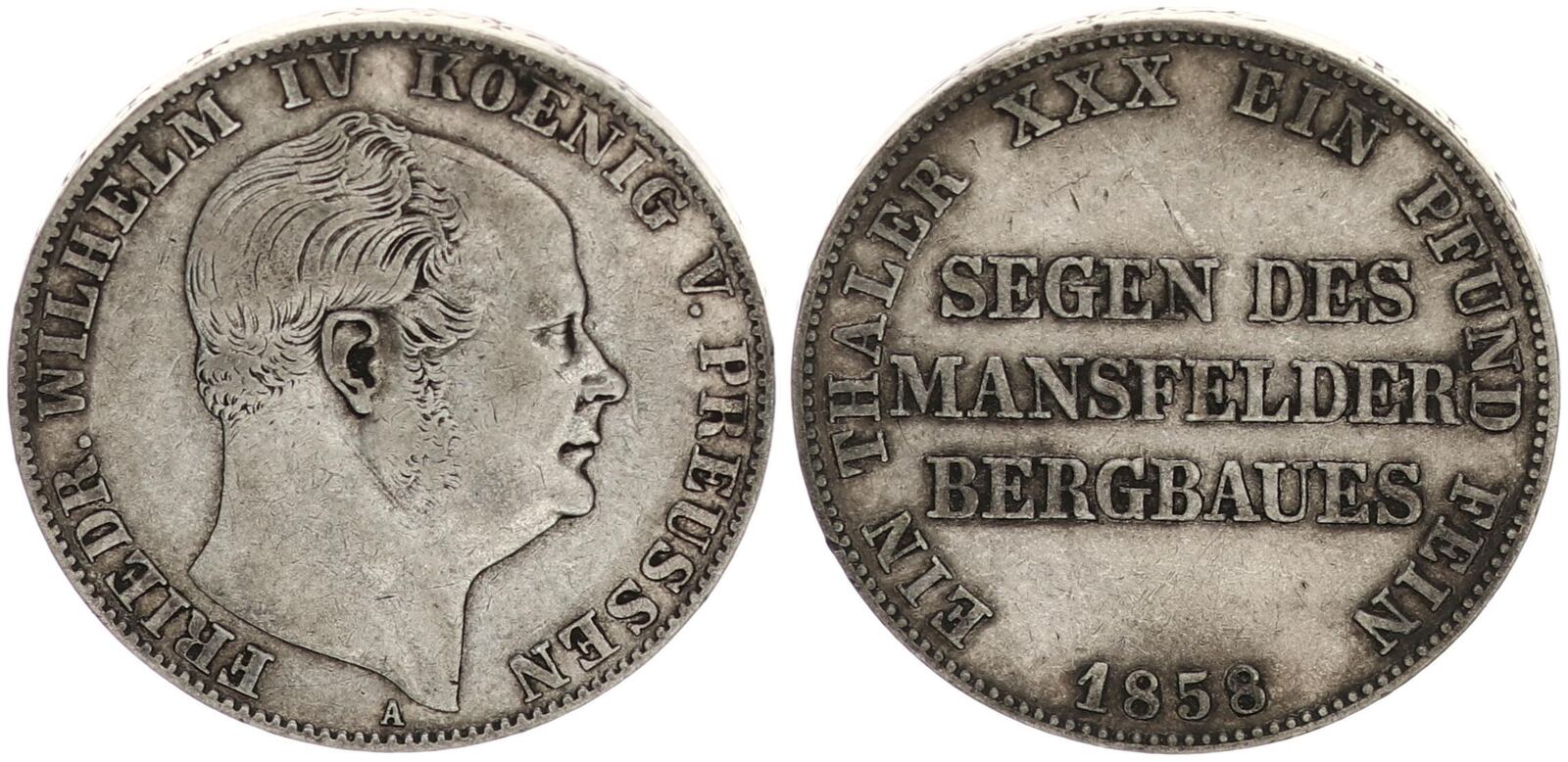 Brandenburg Preußen 1 Ausbeutetaler 1858 A Friedrich Wilhelm IV ss | MA ...
