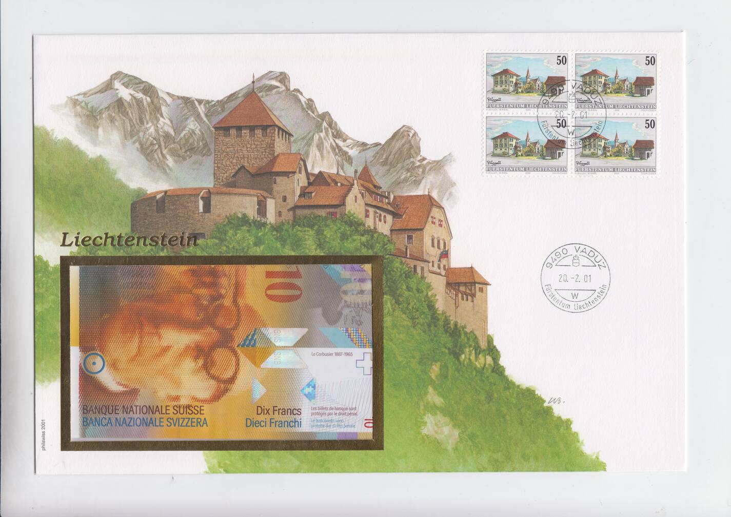 Schweiz, Numisbrief mit Geldschein, 2001 kassenfrisch | MA-Shops