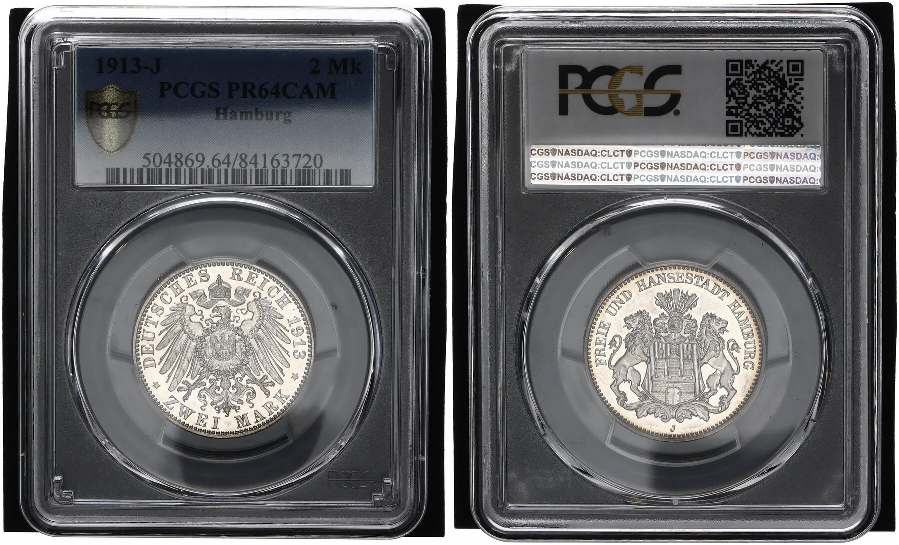 Hansestadt Hamburg 2 Mark 1913 J großer Adler - PCGS zertifiziert PCGS ...