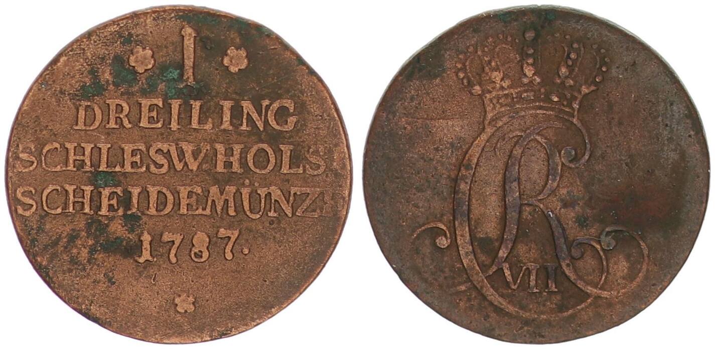 Schleswig und Holstein 1 Dreiling 1787 fast ss | MA-Shops