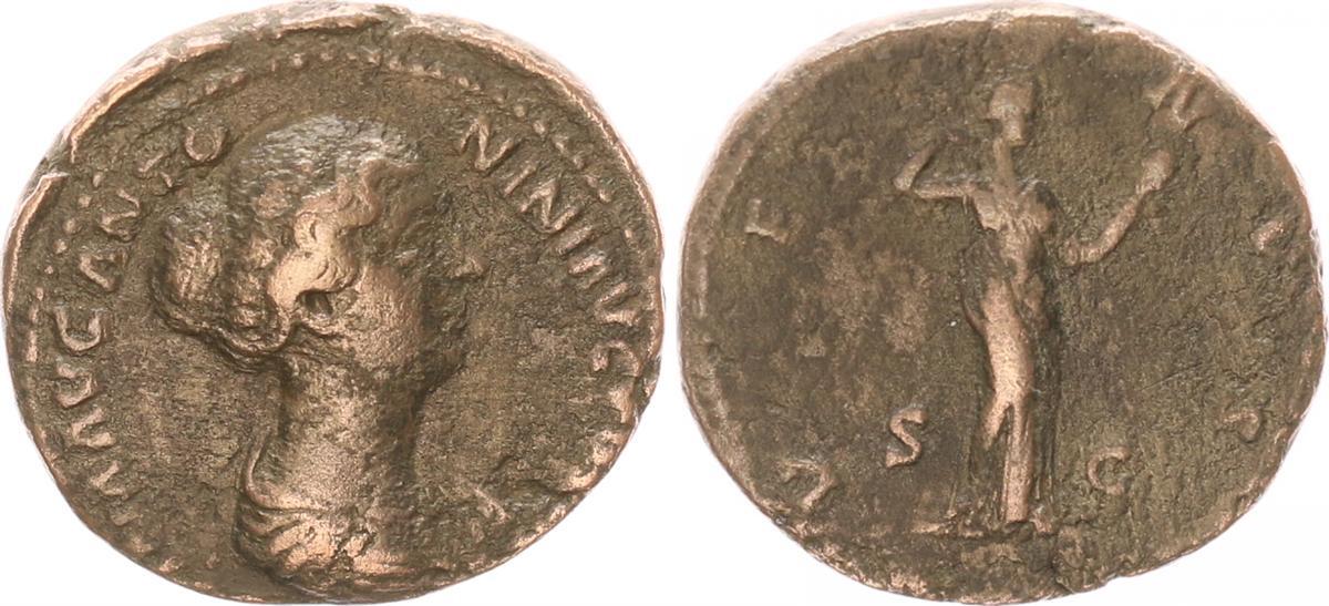 Antike / Kaiserzeit, Faustina II 147-176 Faustina Filia (II) As Venus n.r. stehend, unter Marc ...