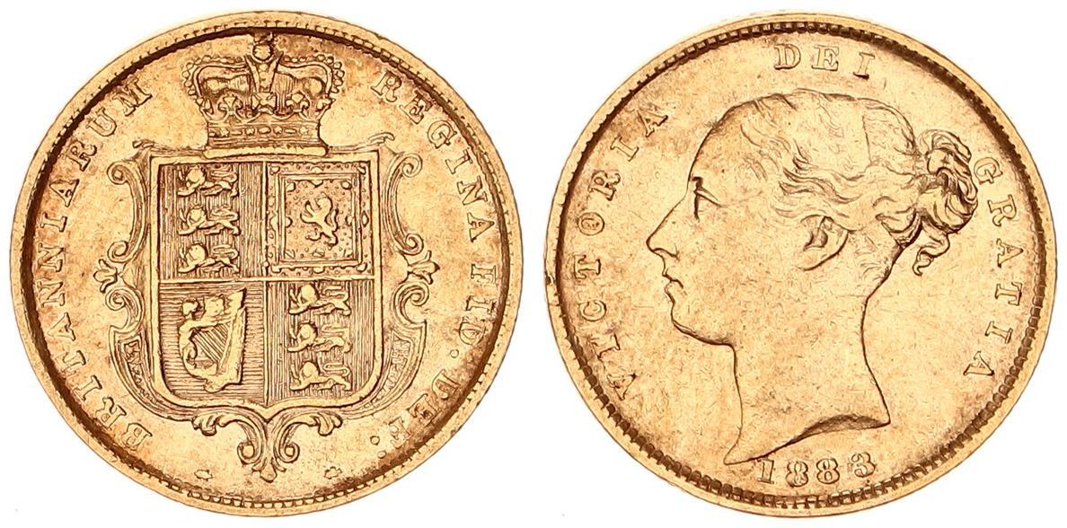 Großbritannien 1/2 Sovereign 1883 Queen Victoria ss-vz | MA-Shops