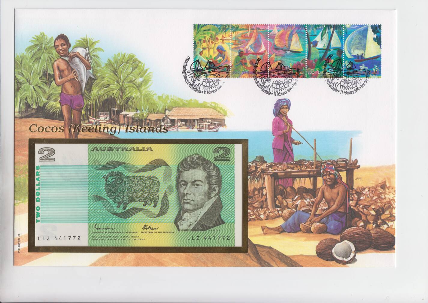 1990 Australien, 2 Dollar-Banknote in Numisbrief kassenfrisch | MA-Shops