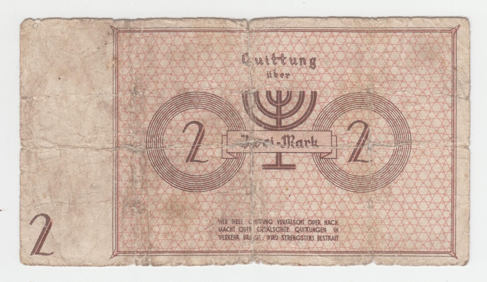 Drittes Reich - Polen Lodz - Ghetto Litzmannstadt 2 Mark Schein 3 ...