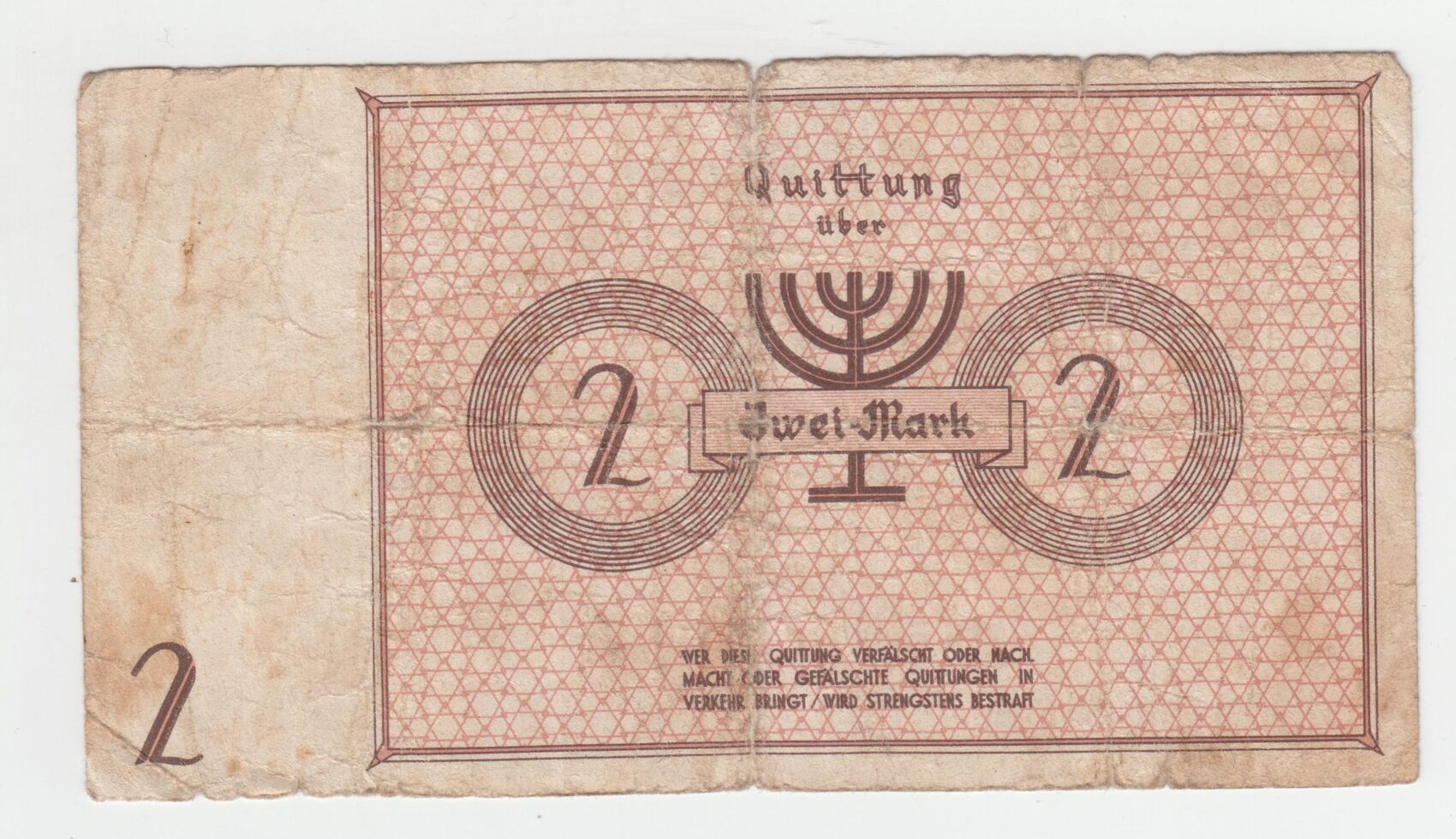 Drittes Reich - Polen Lodz - Ghetto Litzmannstadt 2 Mark Schein 3 ...