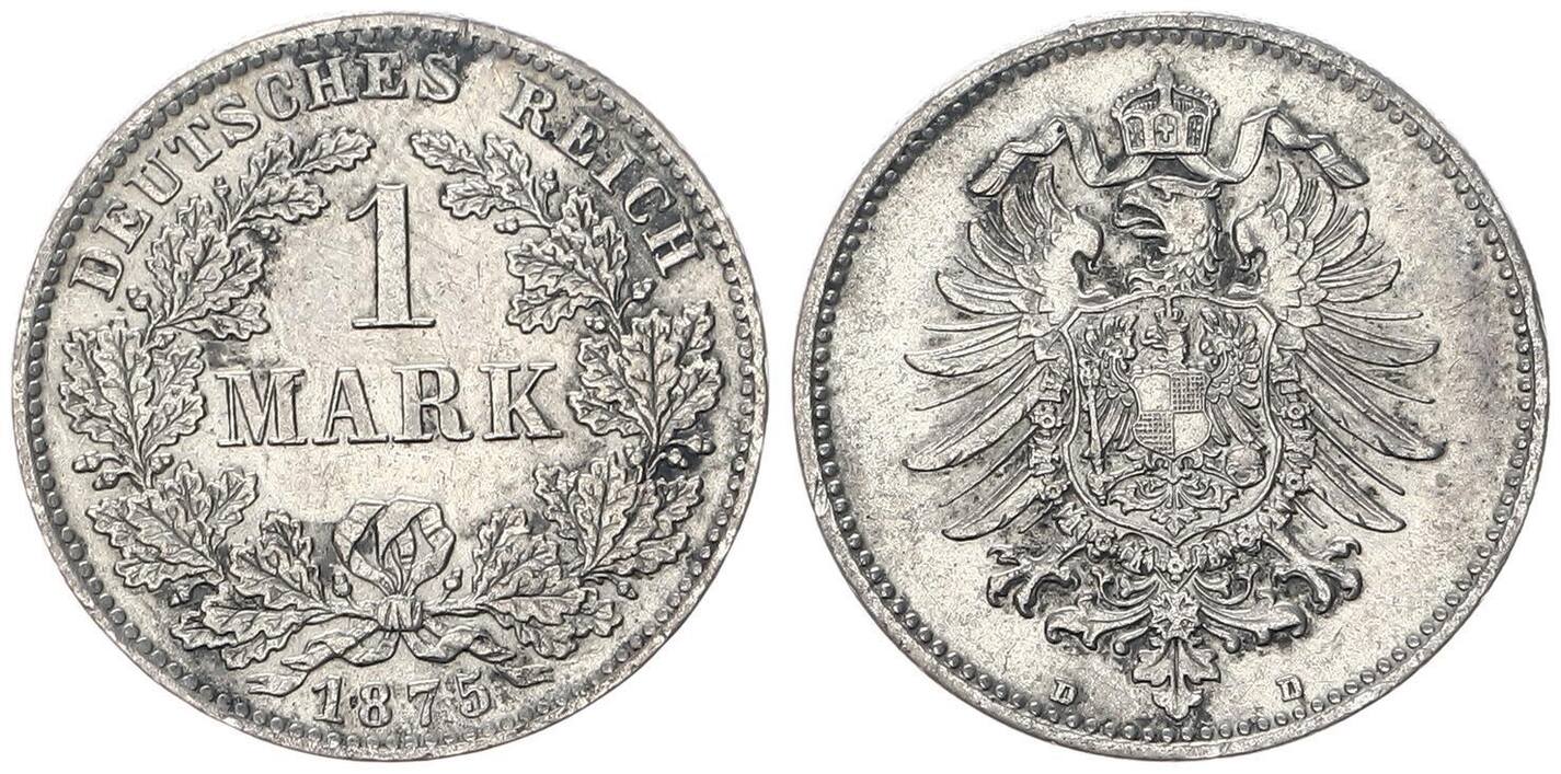 Kaiserreich 1 Mark 1875 D J.9 f.vz | MA-Shops
