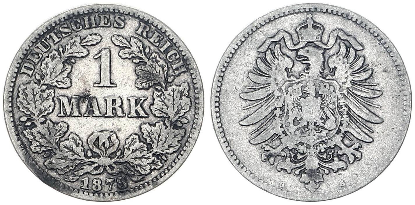 Deutschland / Kaiserreich 1 Mark 1878 G kleiner Adler J.9 schön+ | MA-Shops