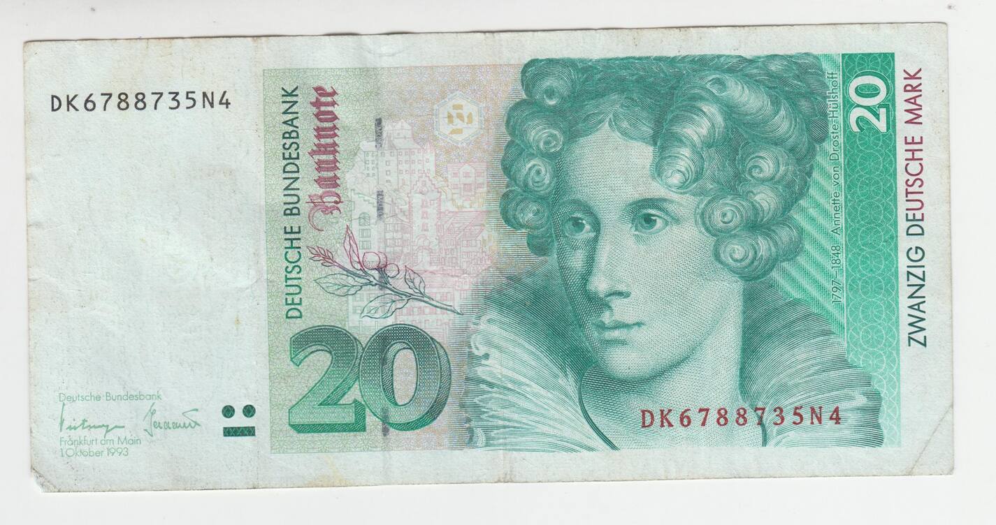 Deutschland - BRD 20 DM - 20 Deutsche Mark 10. Oktober 1993 20 DM ...