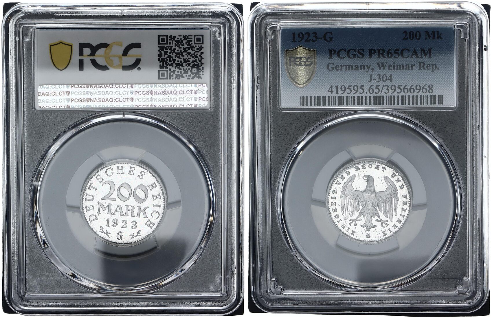Germany, Weimar Rep. 200 Mark 1923-G J.304 PCGS PR65CAM, Polierte ...