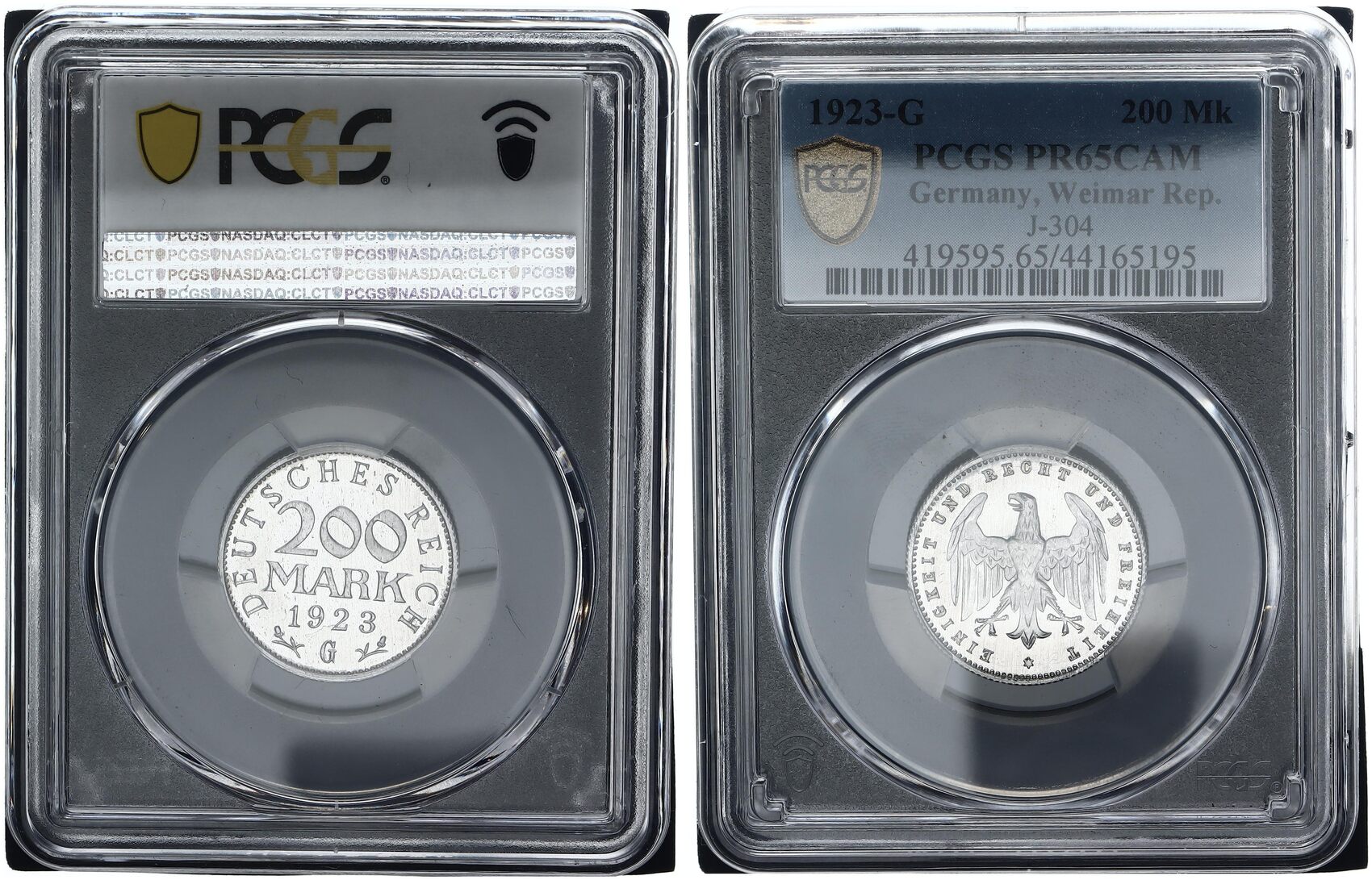 Germany, Weimar Rep. 200 Mark 1923-G J.304 PCGS PR65CAM Polierte Platte ...