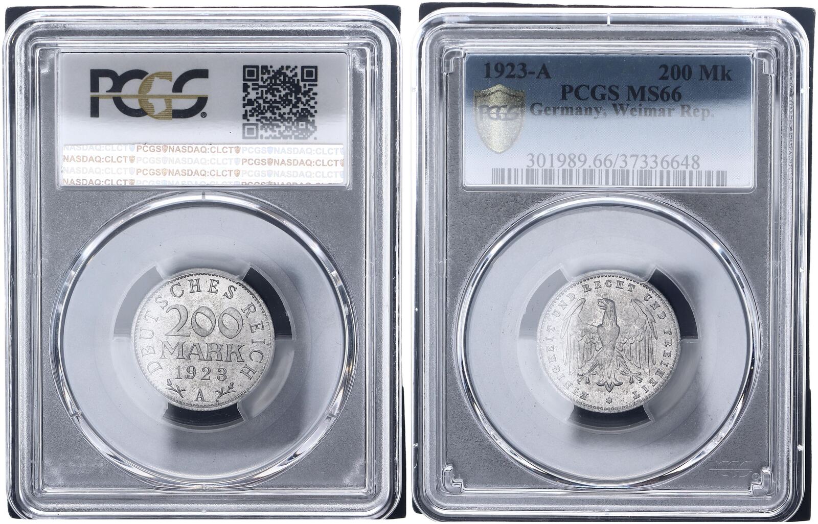 Germany, Weimar Rep. 200 Mark 1923-A J.304 PCGS MS66 Stempelglanz | MA ...