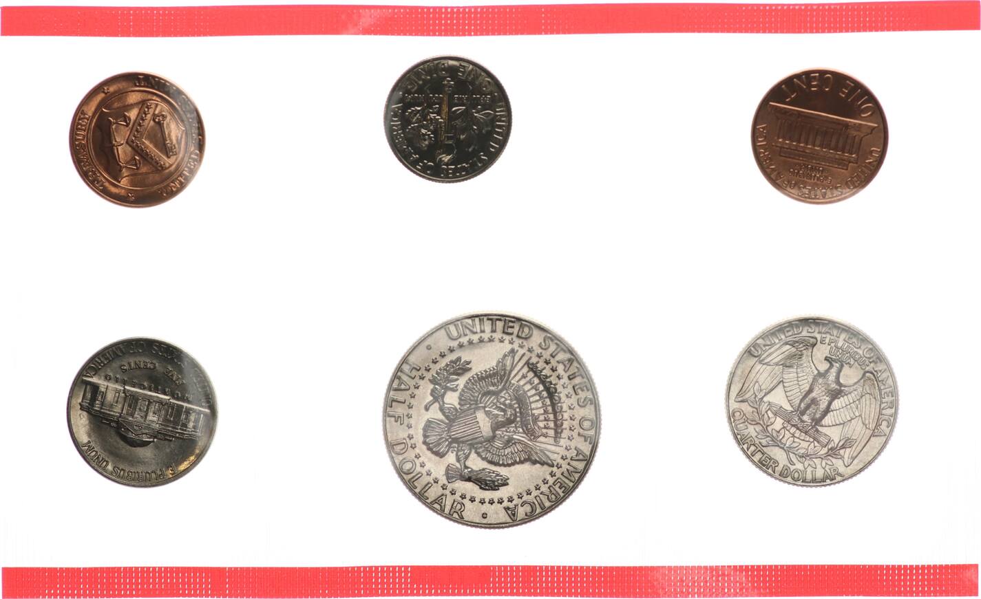 USA KMS 1987 1x 1 Cent, 1x One Dime, 1x 5 Cent, 1x Half Dollar, 1x ...