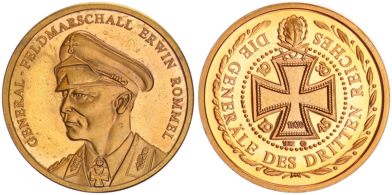 3. Reich Medaille 1933-1945 Generalfeldmarschall Erwin Rommel ** vz-st ...