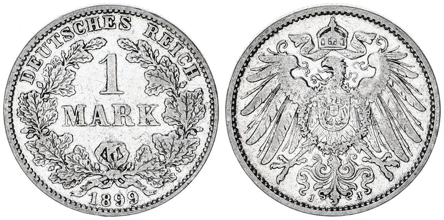 Deutsches Kaiserreich 1 Mark 1899 J Kursmünze J.17 ss | MA-Shops