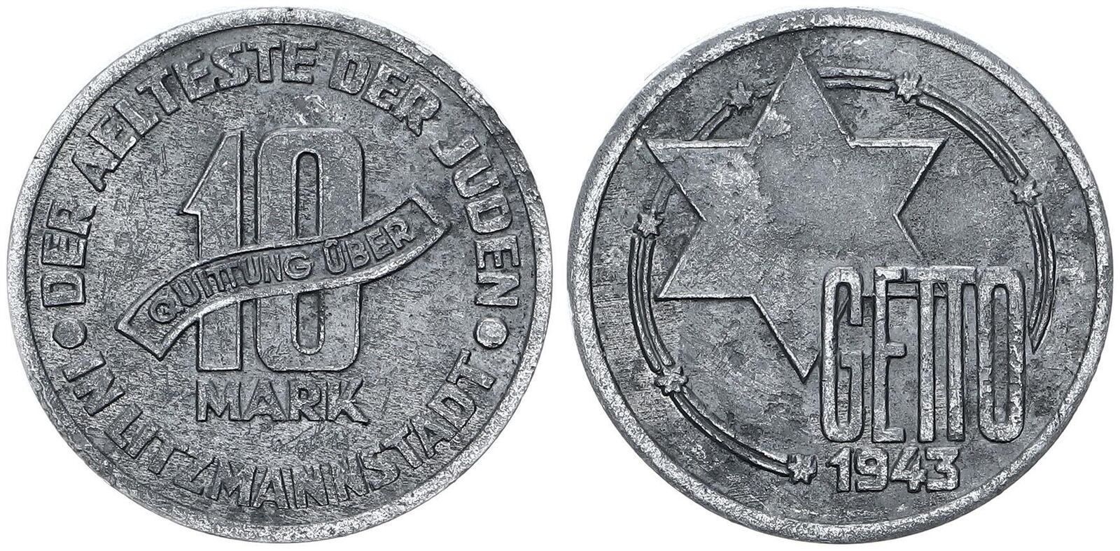 Deutschland / Polen / Getto Litzmannstadt 10 Mark (mit Echtheitszertifikat) Getto Litzmannstadt ...