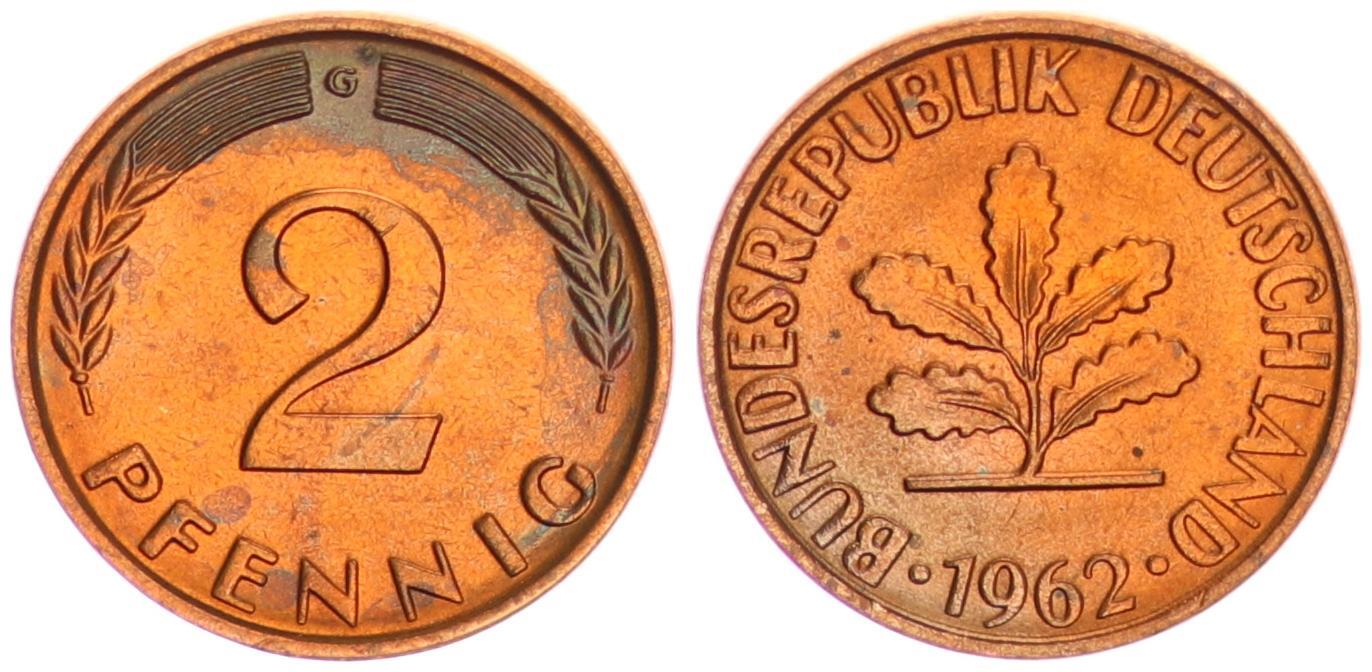 BRD 2 Pfennig 1962 G Aus Originalrolle St | MA-Shops
